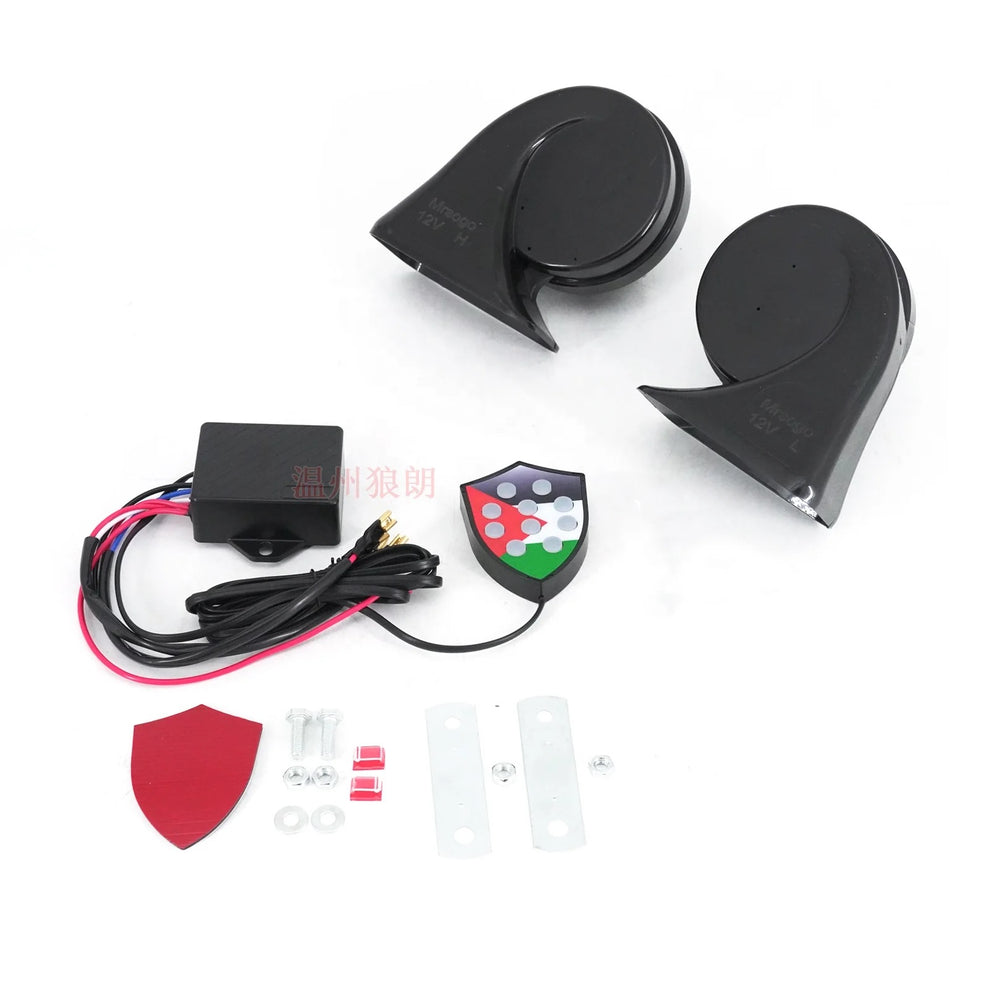 12V 10 tones Horn Controller Musical Car Horn Tweeter Speaker Snail mo ...