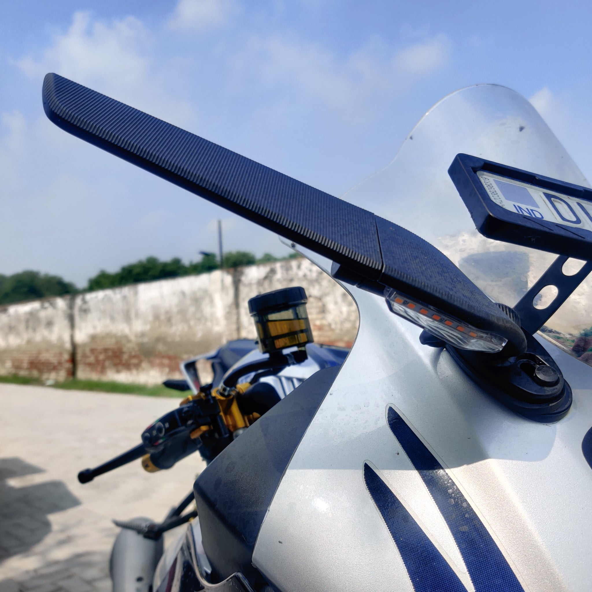 Led Indicator Adjustable Stealth Winglet Mirror For All Fairing Bikes ...